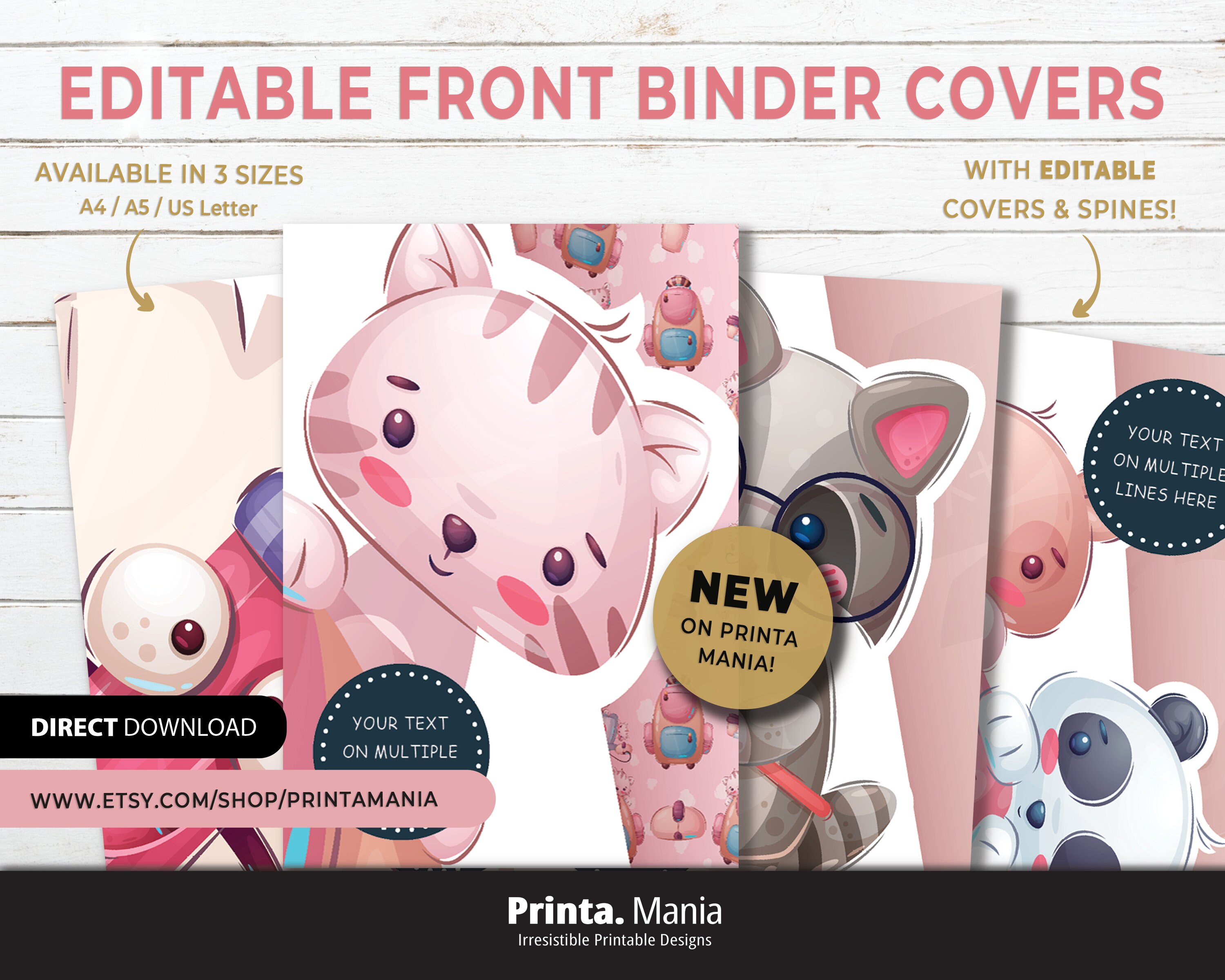 Personalized Printable Binder Covers & Spines | Editable Covers ...
