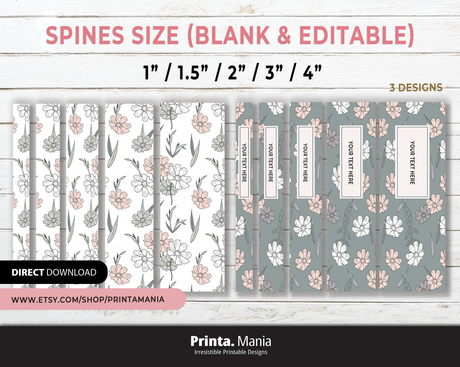 Personalized Binder Covers & Spines Printable | Editable Covers ...