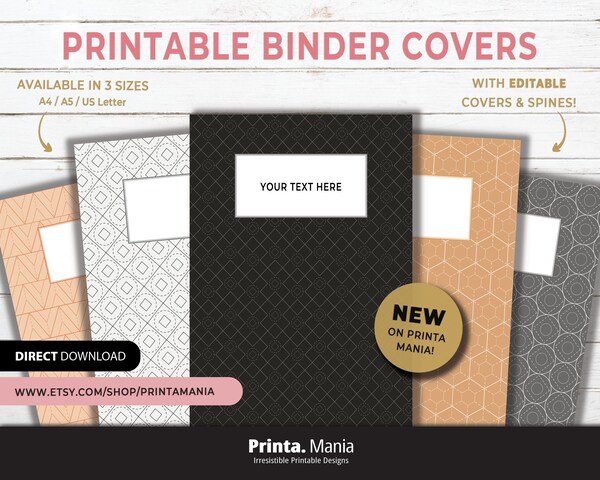 Printable Binder Cover Set - Etsy Canada
