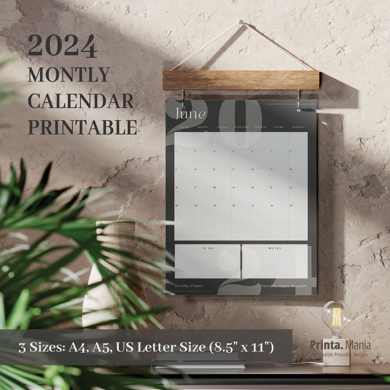 2024 Monthly Planner Printable 2024 Dated Calendar A4, A5, Letter ...