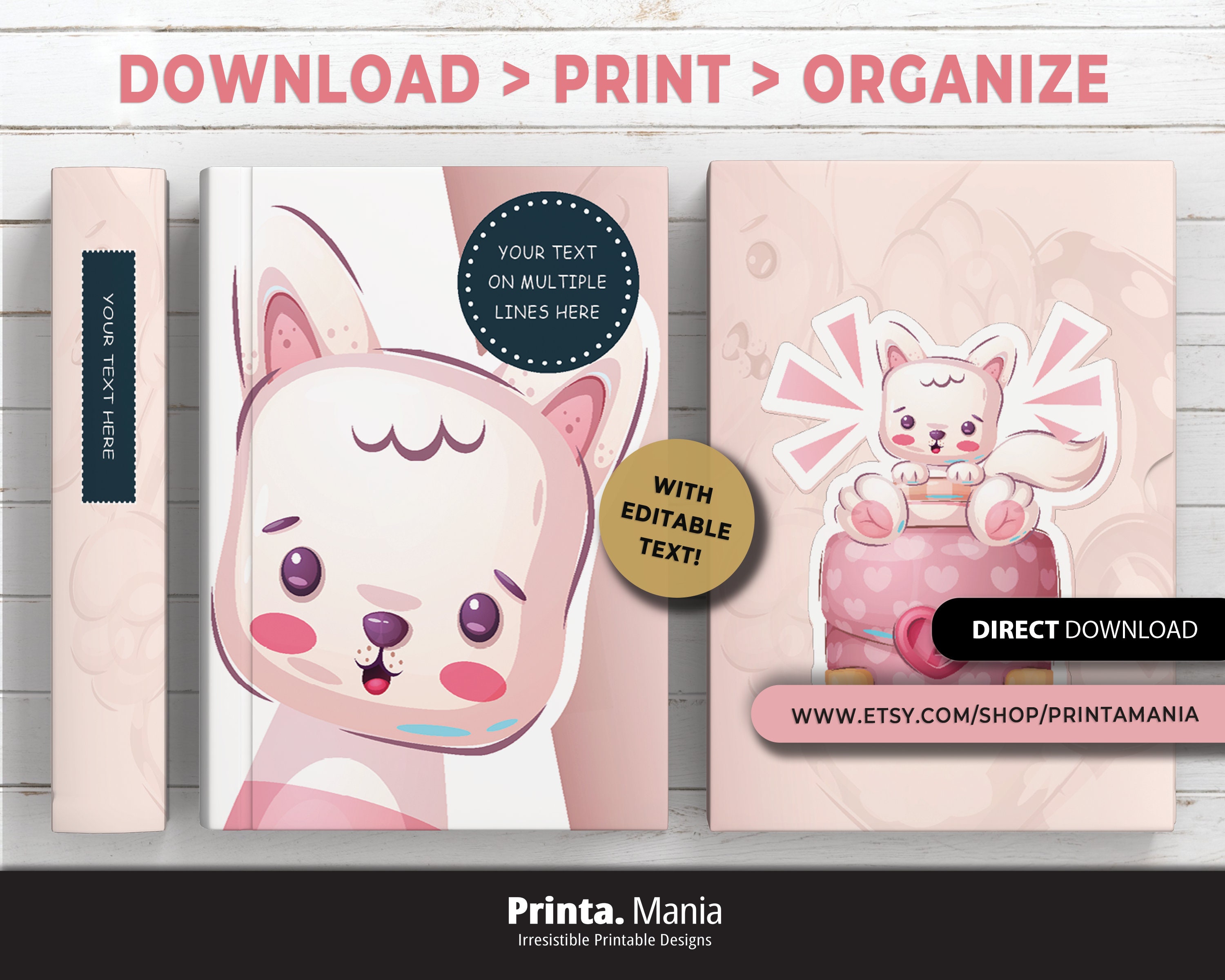 Personalized Printable Binder Covers & Spines | Editable Covers ...