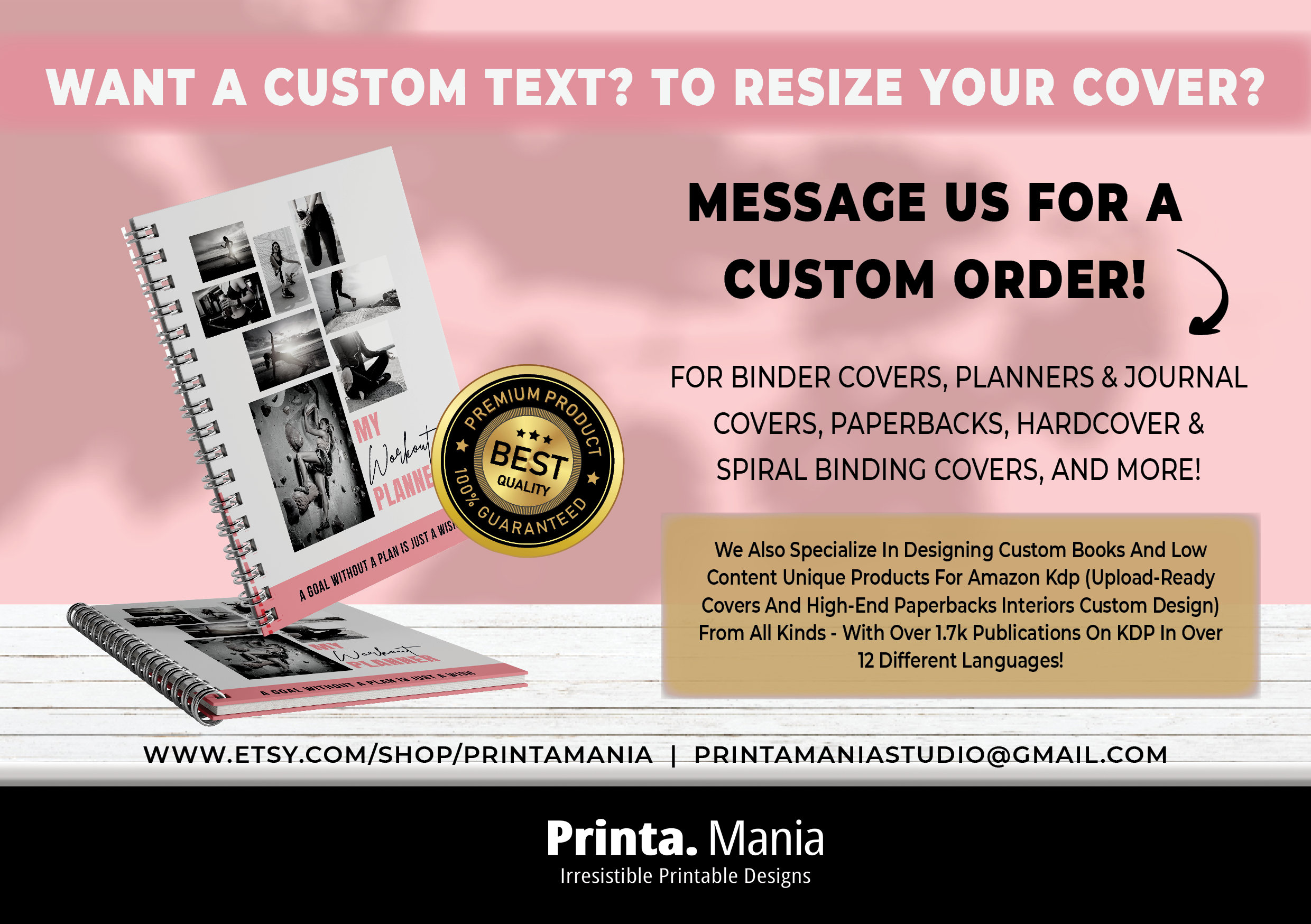 Workout Binder Printable Cover | Workout Planner Cover | 3 Sizes, 5 ...