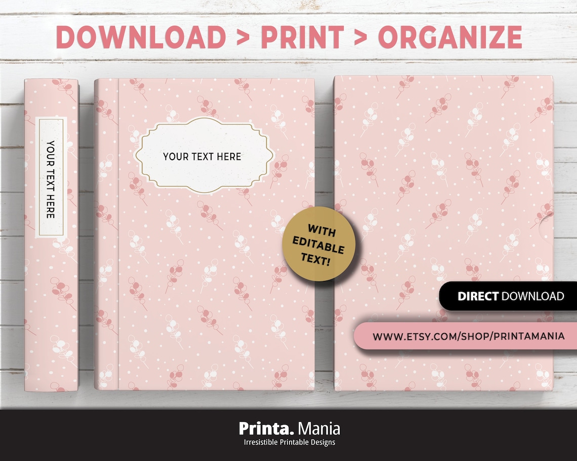 Personalized Binder Covers & Spines Printable Editable Covers Spines 5 ...