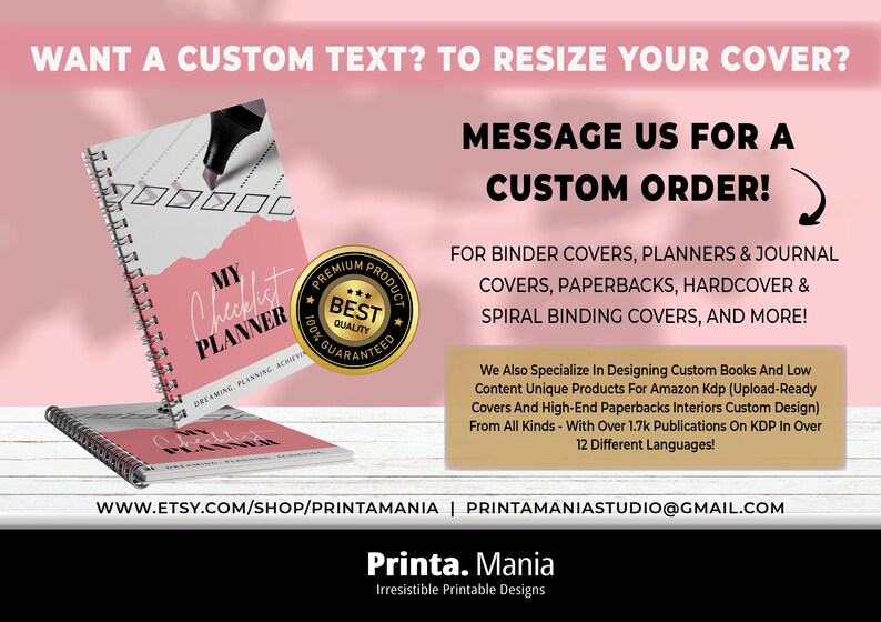 Checklist Binder Printable Cover Task Planner Cover 3 - Etsy