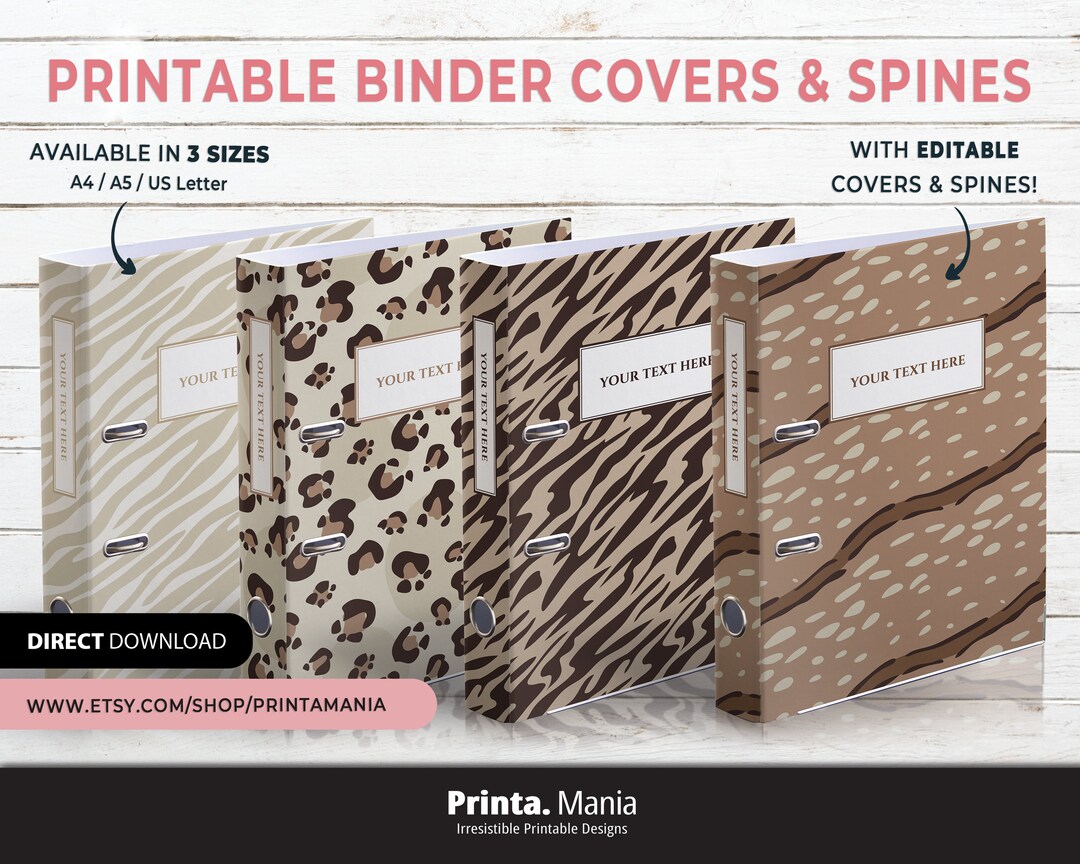 Printable School Binder Covers Set | Editable Covers + Spines | 4 ...