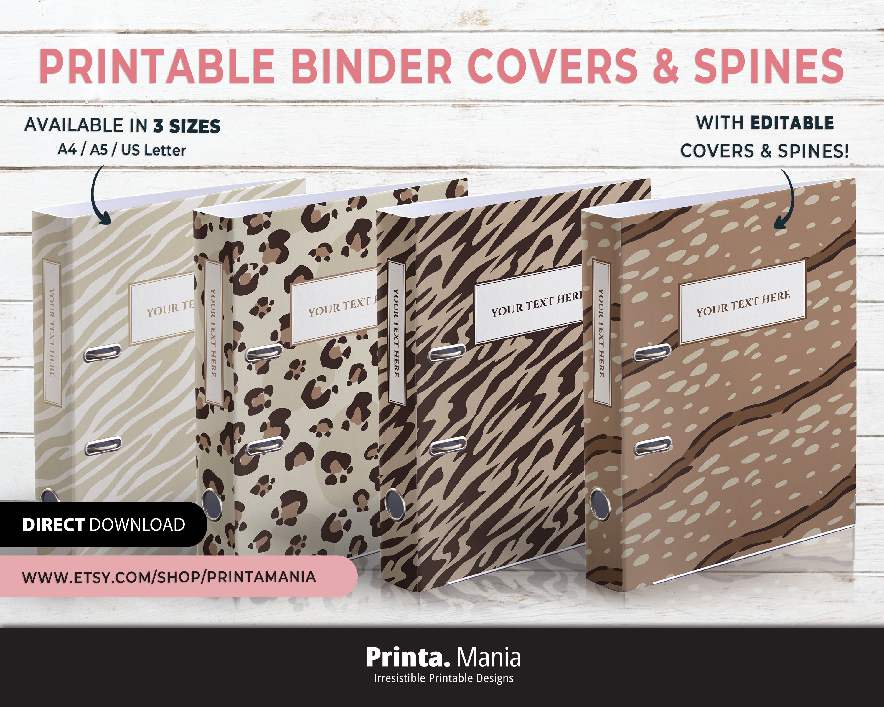 Printable School Binder Covers Set | Editable Covers + Spines | 4 ...