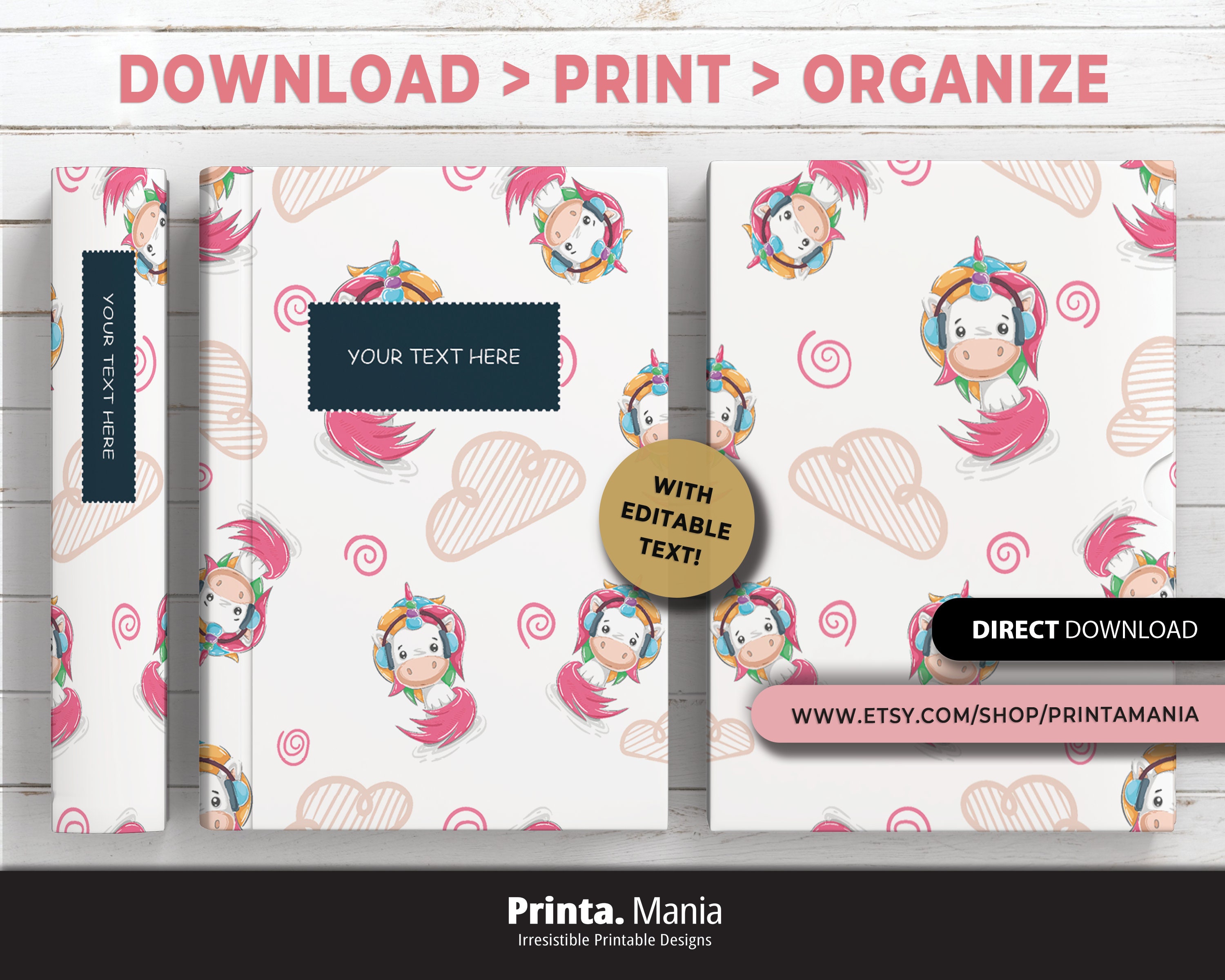 Personalized Printable Binder Covers & Spines | Editable Covers ...