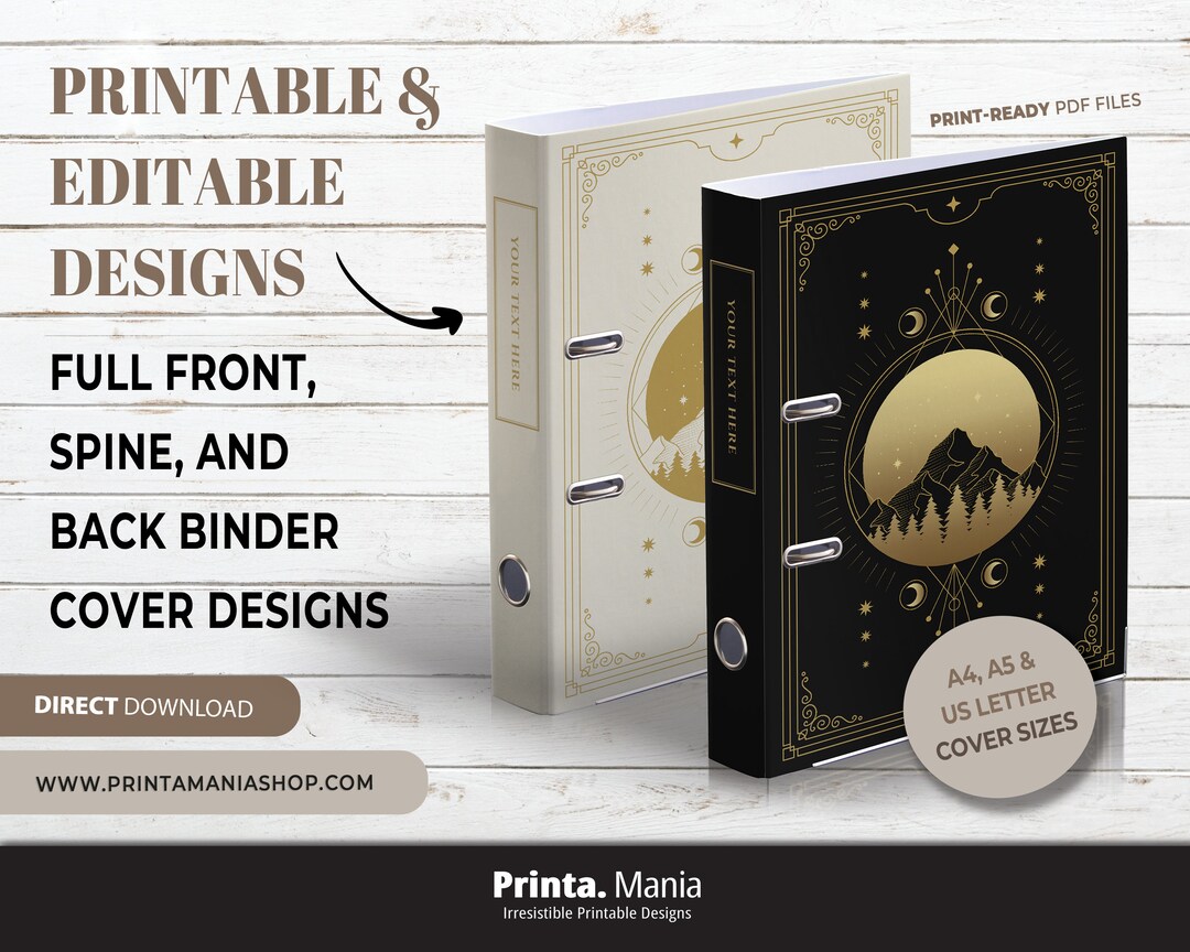 Witchy Moon Binder Cover: Magic Forest Dream Planner (editable PDF) - Etsy