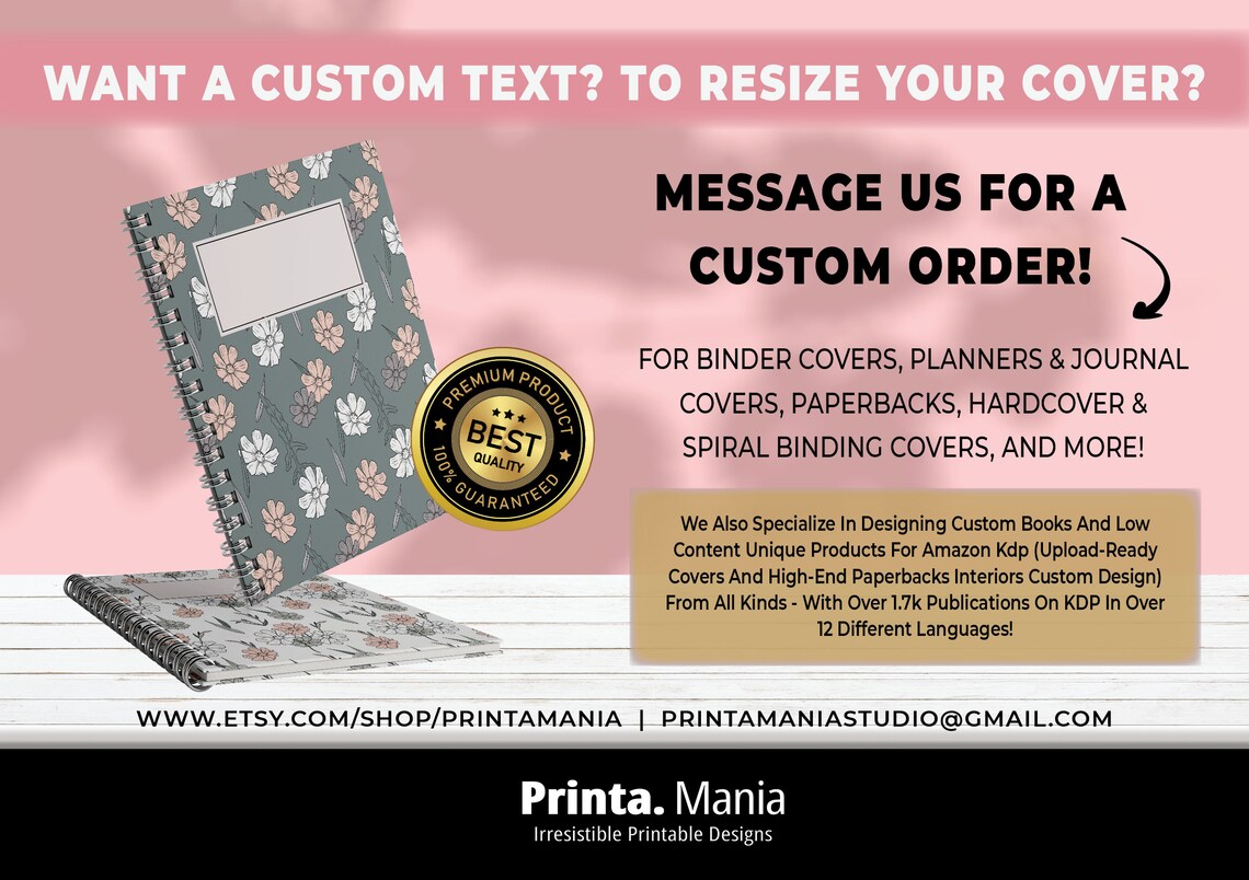 Personalized Binder Covers & Spines Printable Editable Covers Spines 3 ...