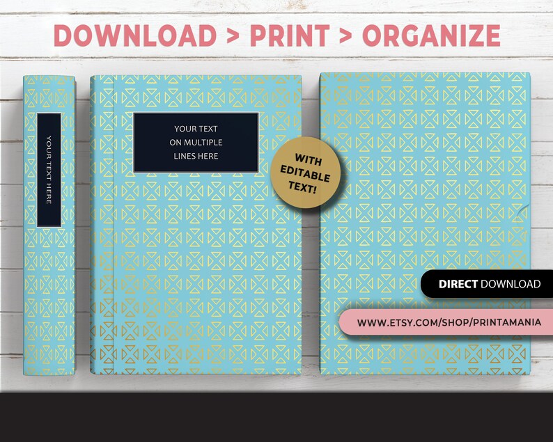 Personalized Binder Covers & Spines Printable | Editable Covers+spines ...