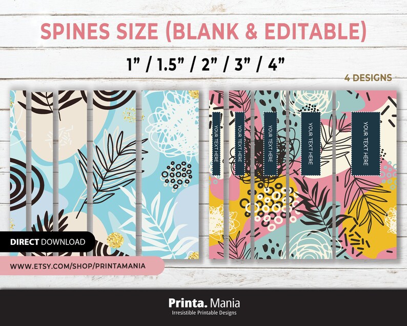 Personalized Binder Covers & Spines Printable | Editable Covers ...