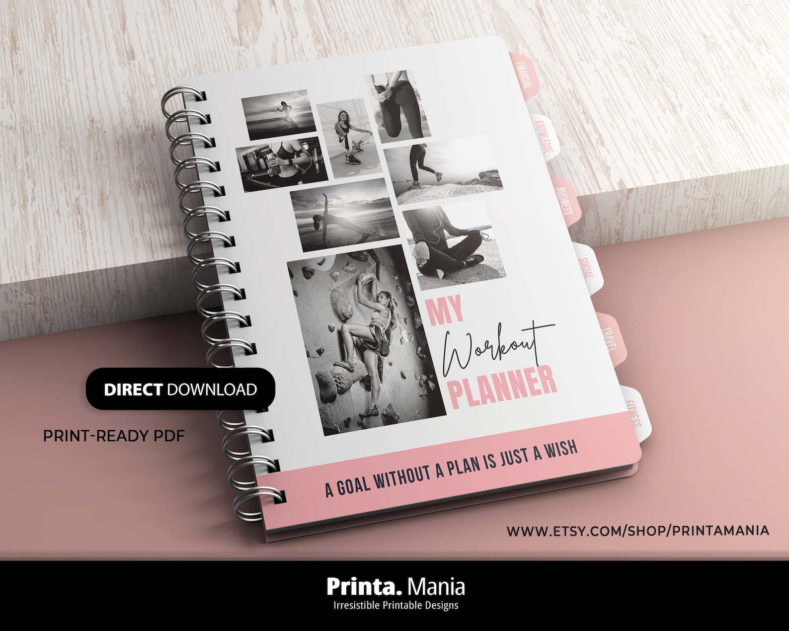 Workout Binder Printable Cover | Workout Planner Cover | 3 Sizes, 5 ...