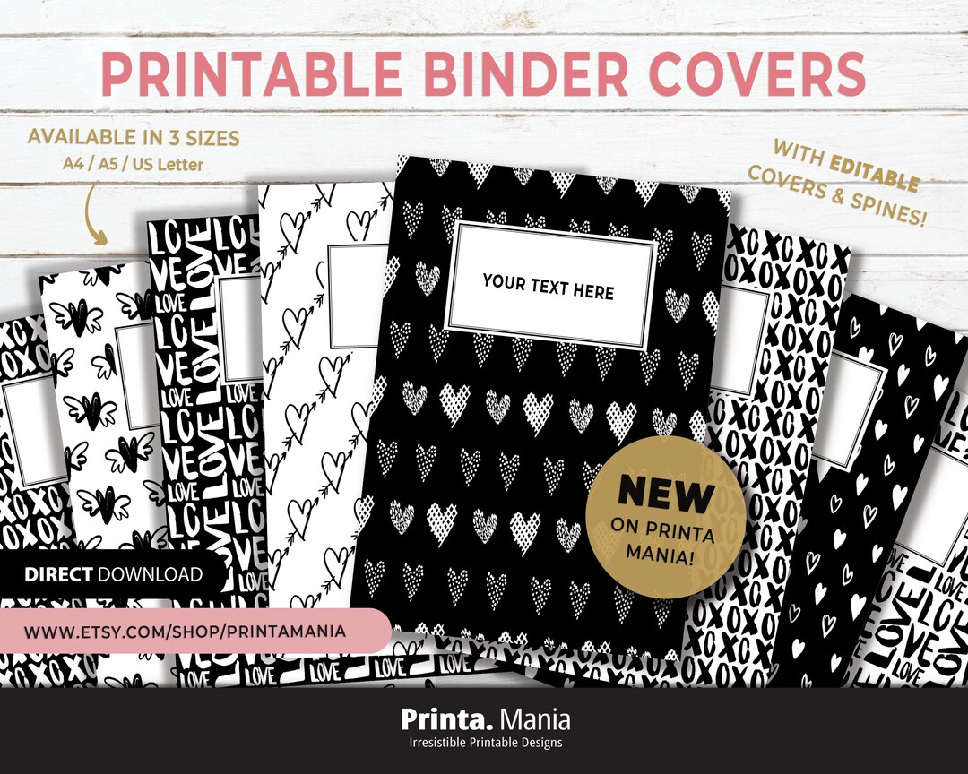 Personalized Binder Covers & Spines | Editable Binder Cover Printable ...