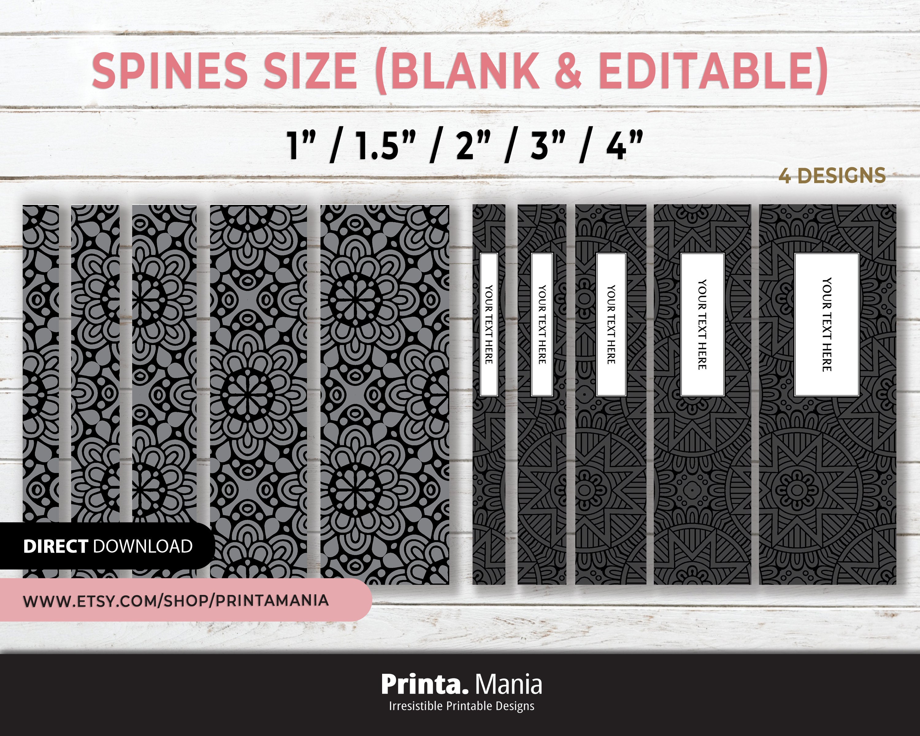 Personalized Binder Covers & Spines Printable Editable Covers Spines 4 ...