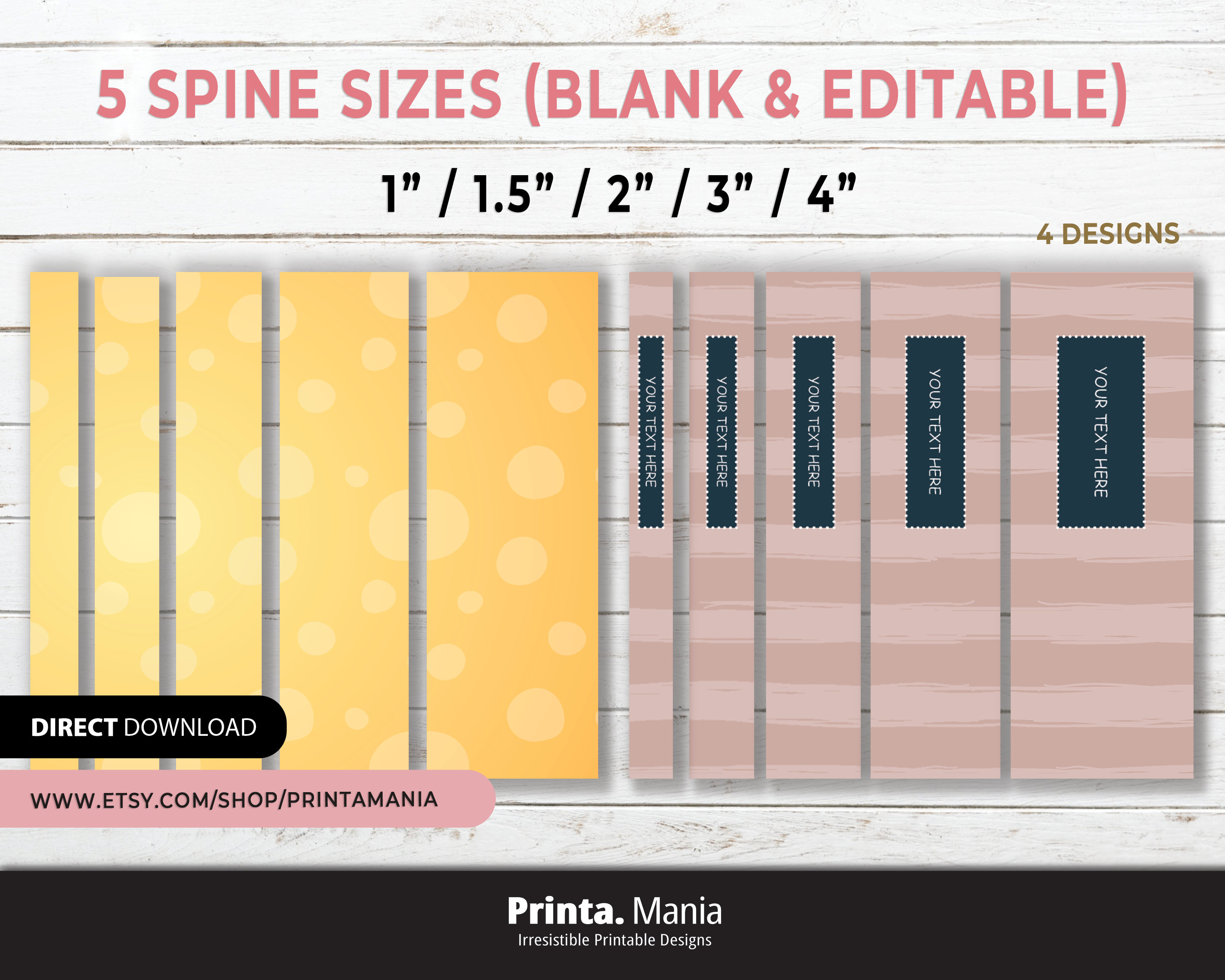 Personalized Printable Binder Covers & Spines Editable Covers Spines 4 ...