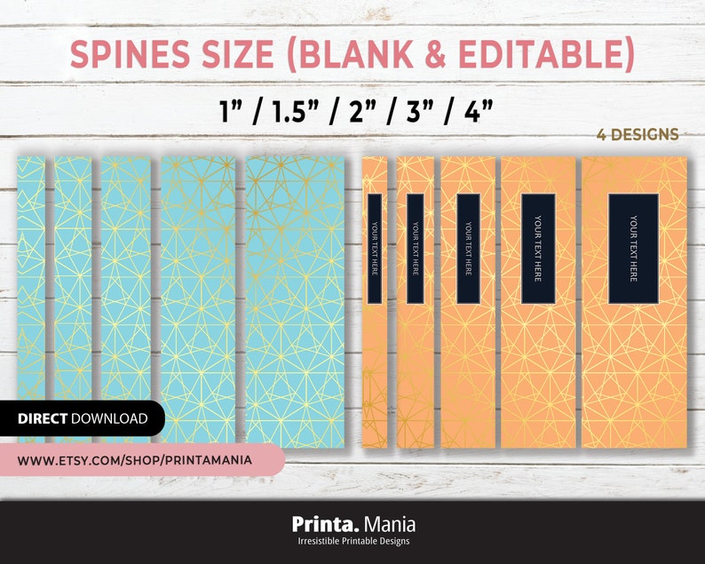 Personalized Binder Covers & Spines Printable | Editable Covers+spines ...