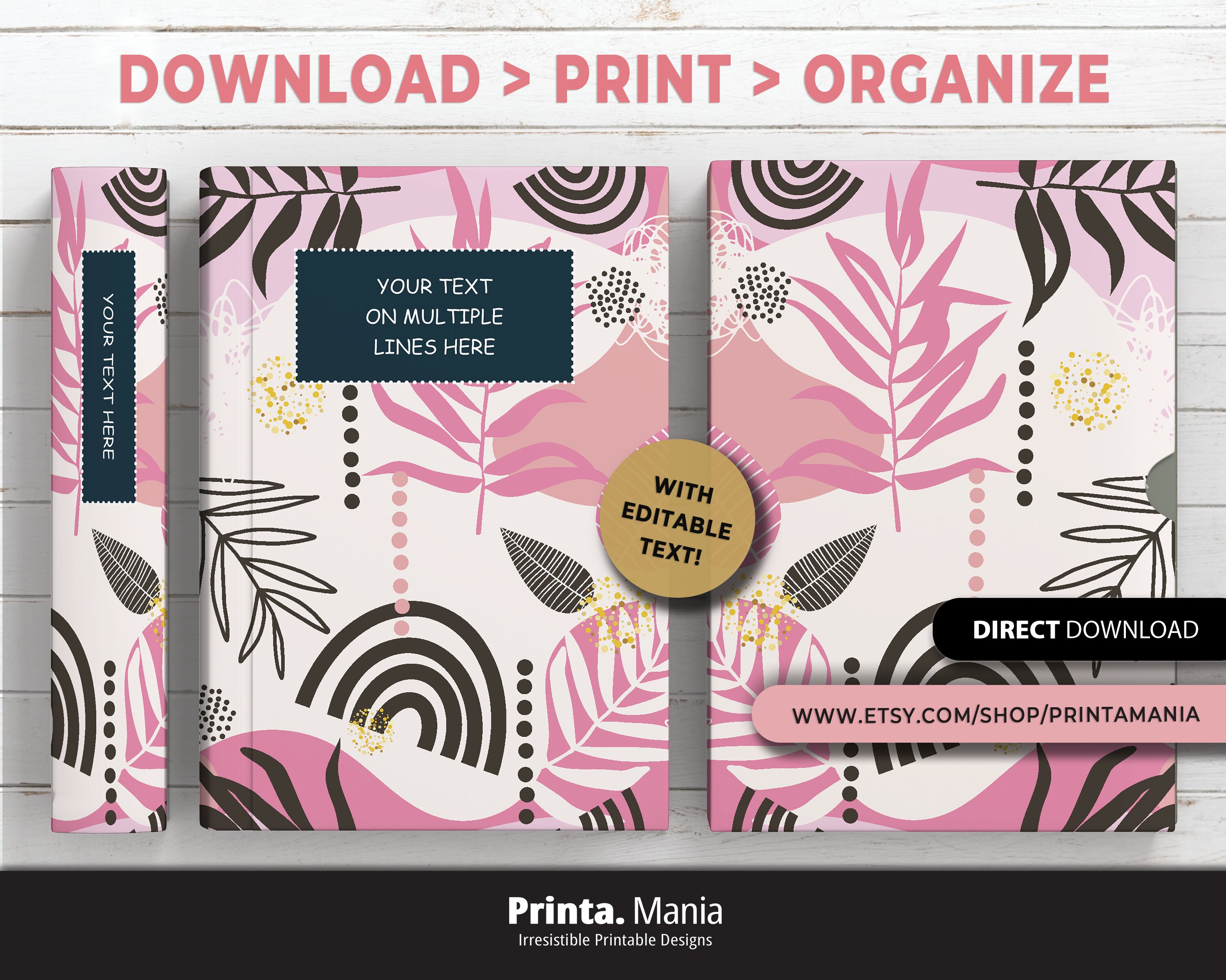 Personalized Binder Covers & Spines Printable | Editable Covers ...