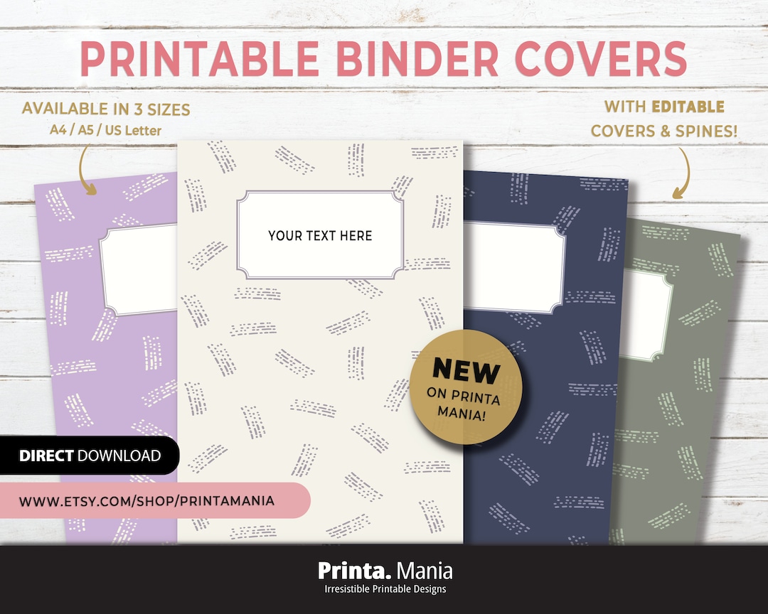 Editable Abstract Binder Covers and Spines (digital Download) - Etsy