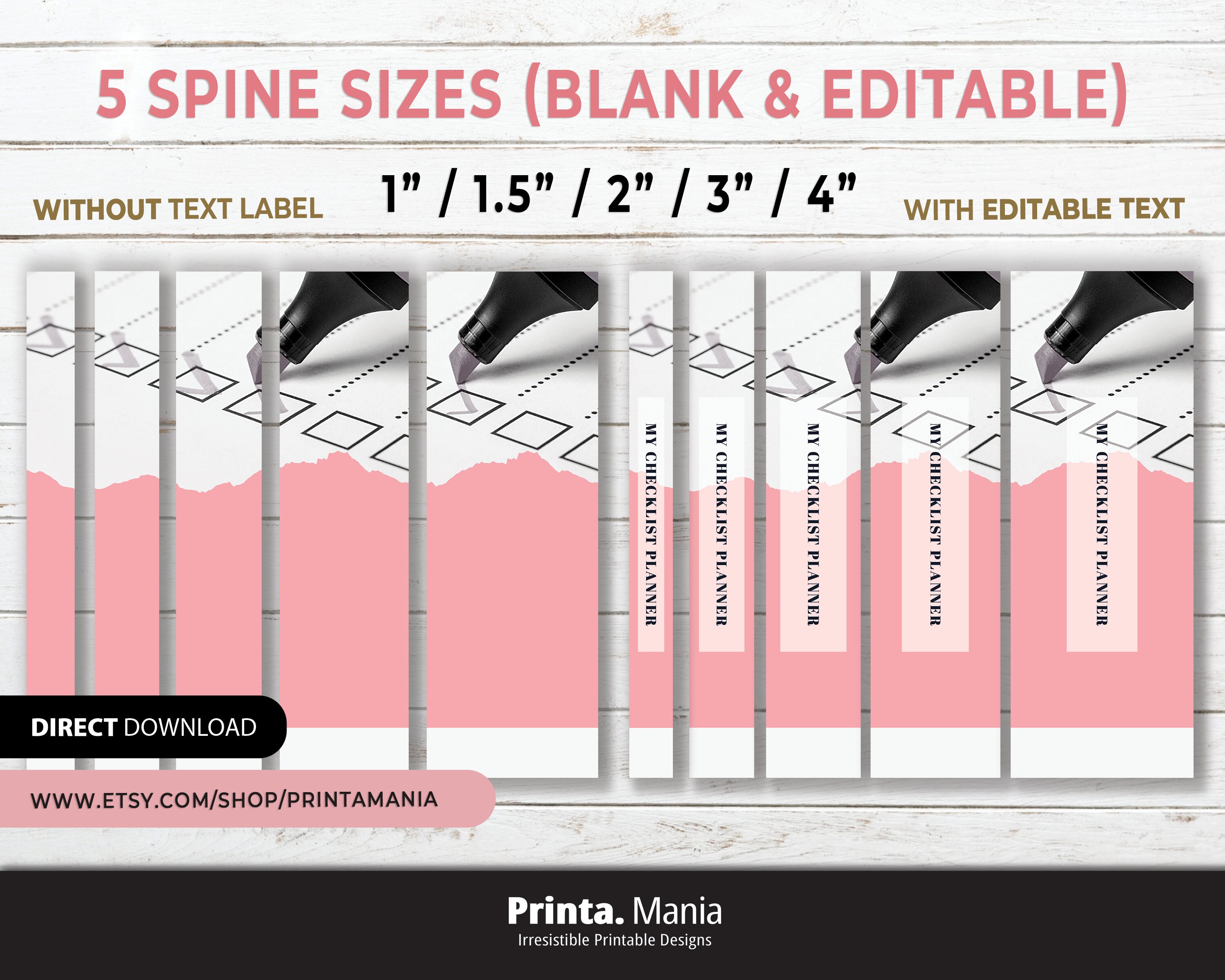 Checklist Binder Printable Cover Task Planner Cover 3 - Etsy