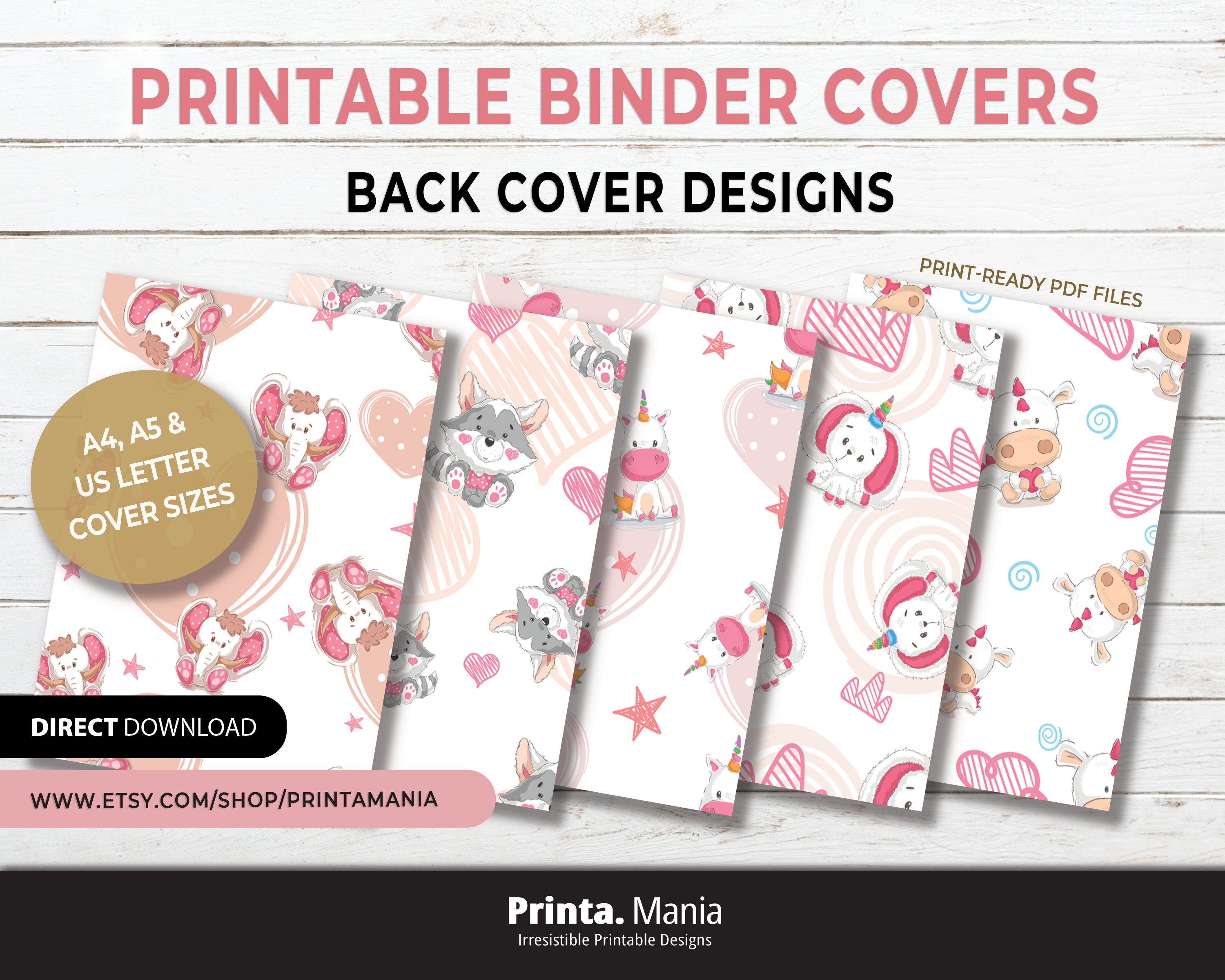 Personalized Printable Binder Covers & Spines Editable Covers Spines 5 ...