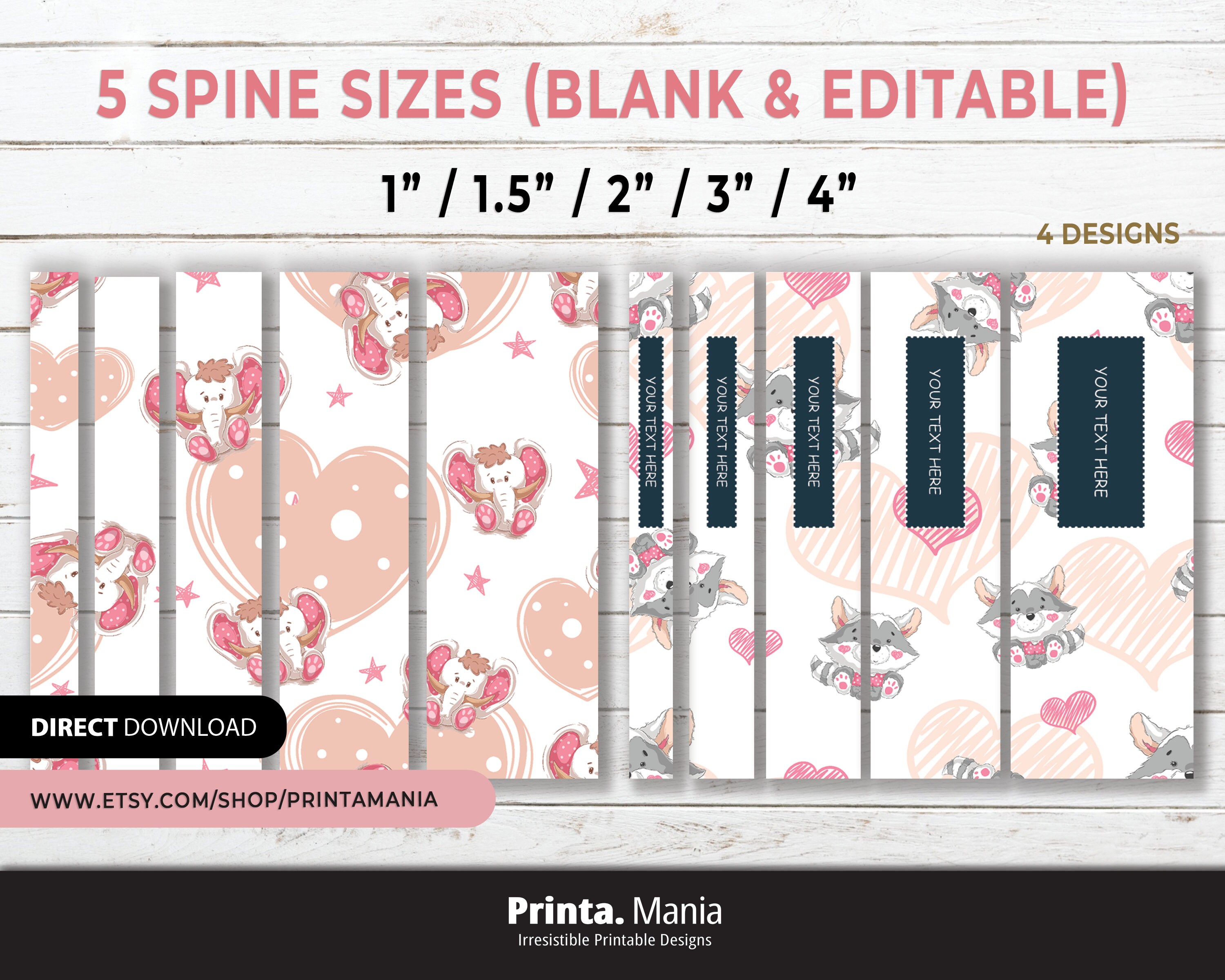 Personalized Printable Binder Covers & Spines Editable Covers Spines 5 ...