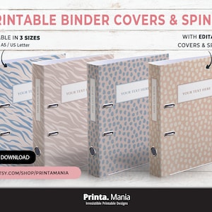 Printable School Binder Covers Set | Editable Covers + Spines | 4 ...