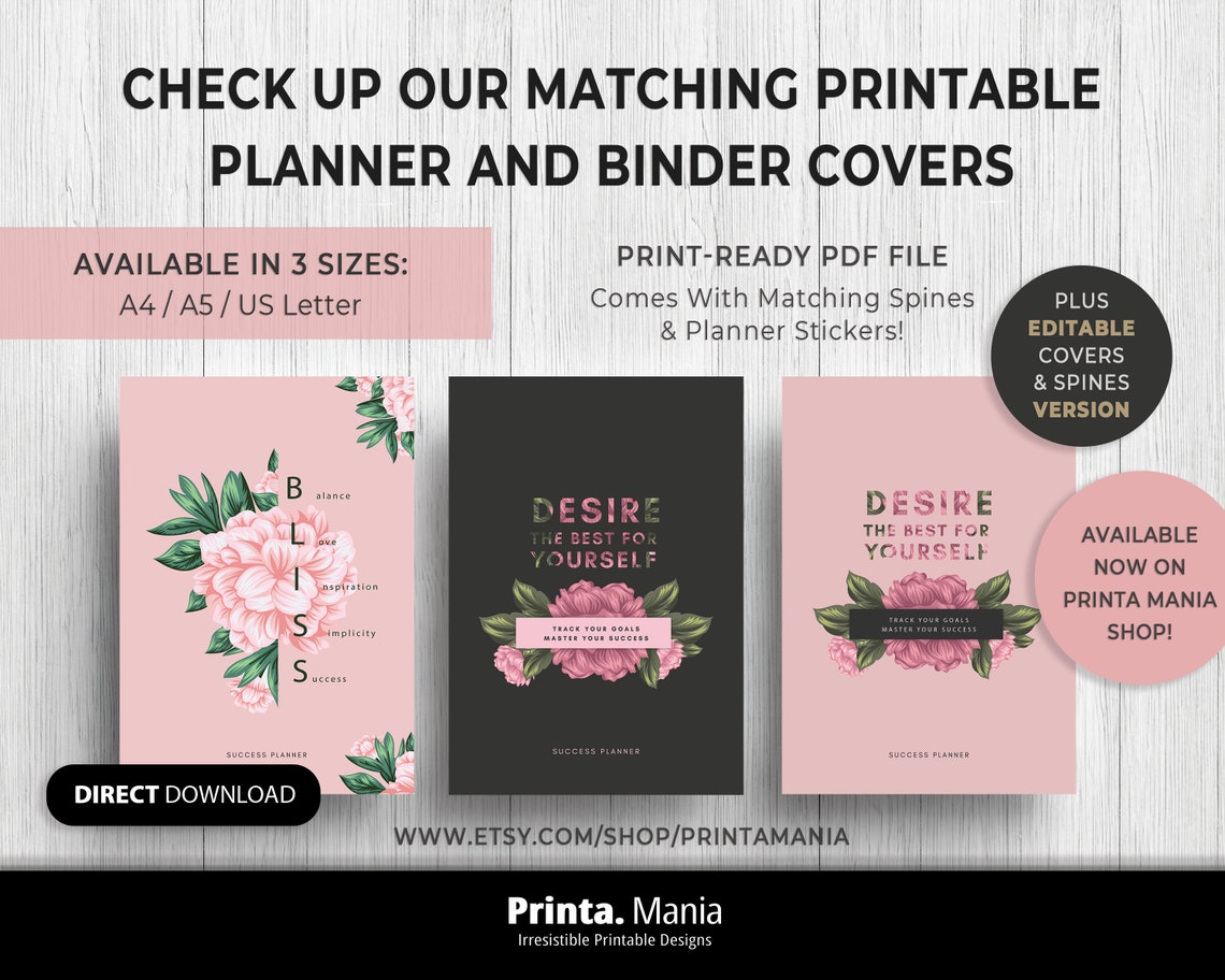 Monthly Planner Printable A4 A5 US Letter Business - Etsy