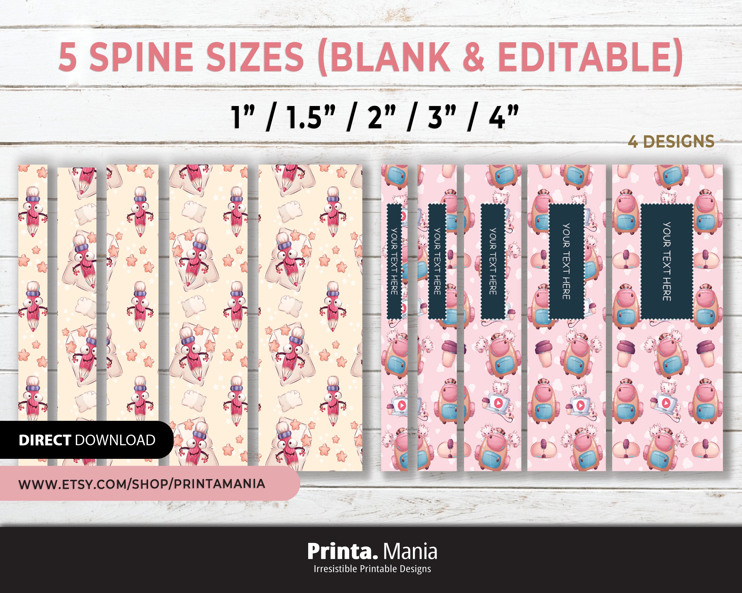 Personalized Printable Binder Covers & Spines | Editable Covers ...