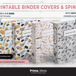 Printable School Binder Covers Set | Editable Covers + Spines | 4 ...