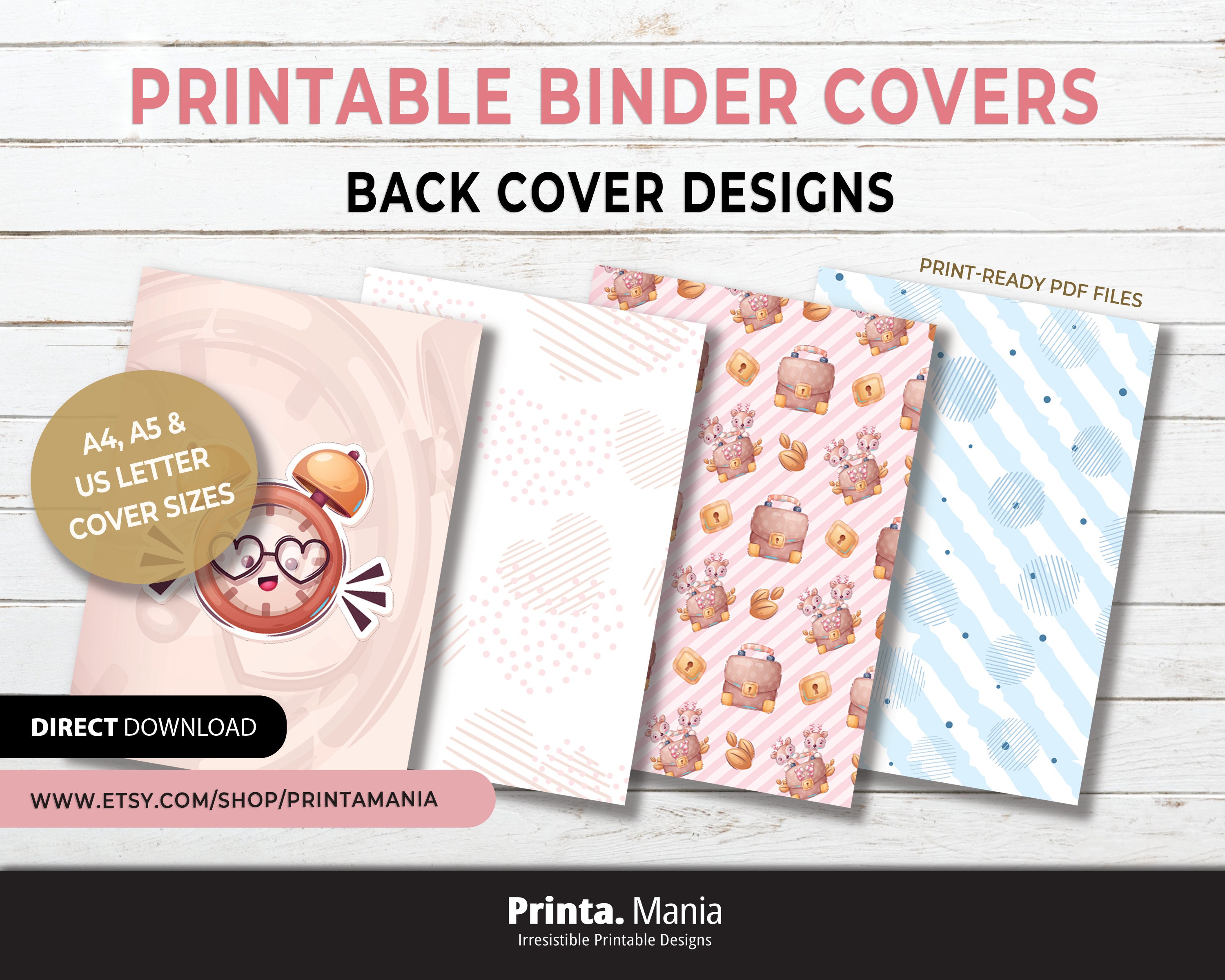 Personalized Printable Binder Covers & Spines | Editable Covers ...