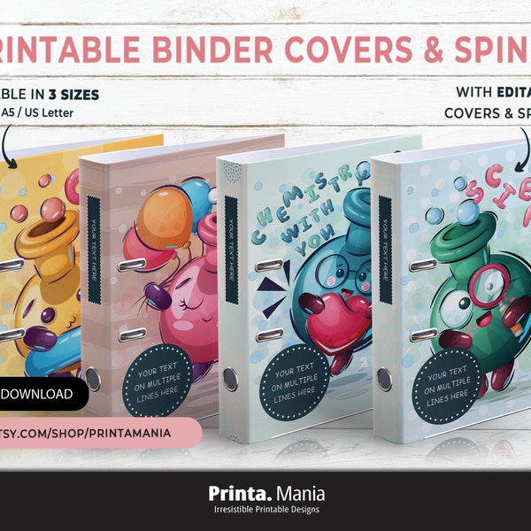 Binder Covers and Spines Editable - Etsy