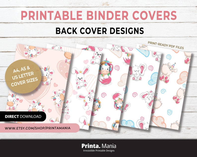 Personalized Printable Binder Covers & Spines | Editable Covers ...
