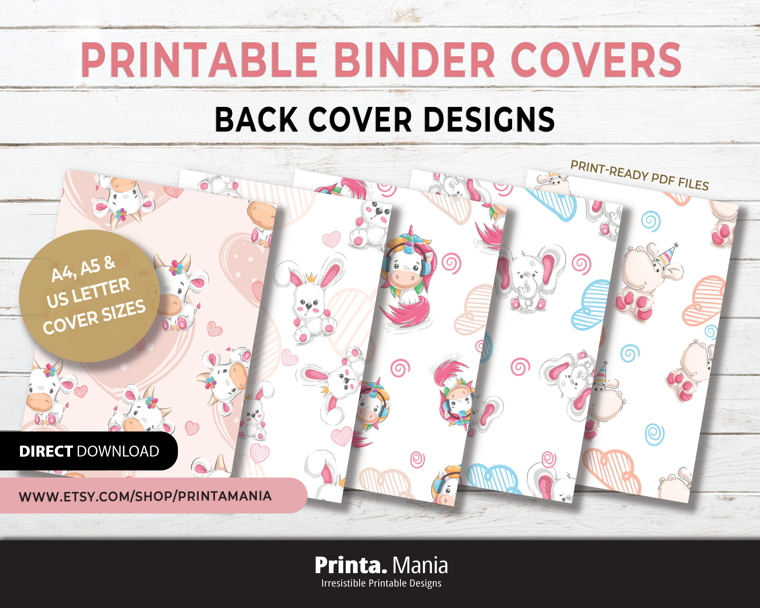 Personalized Printable Binder Covers & Spines | Editable Covers ...
