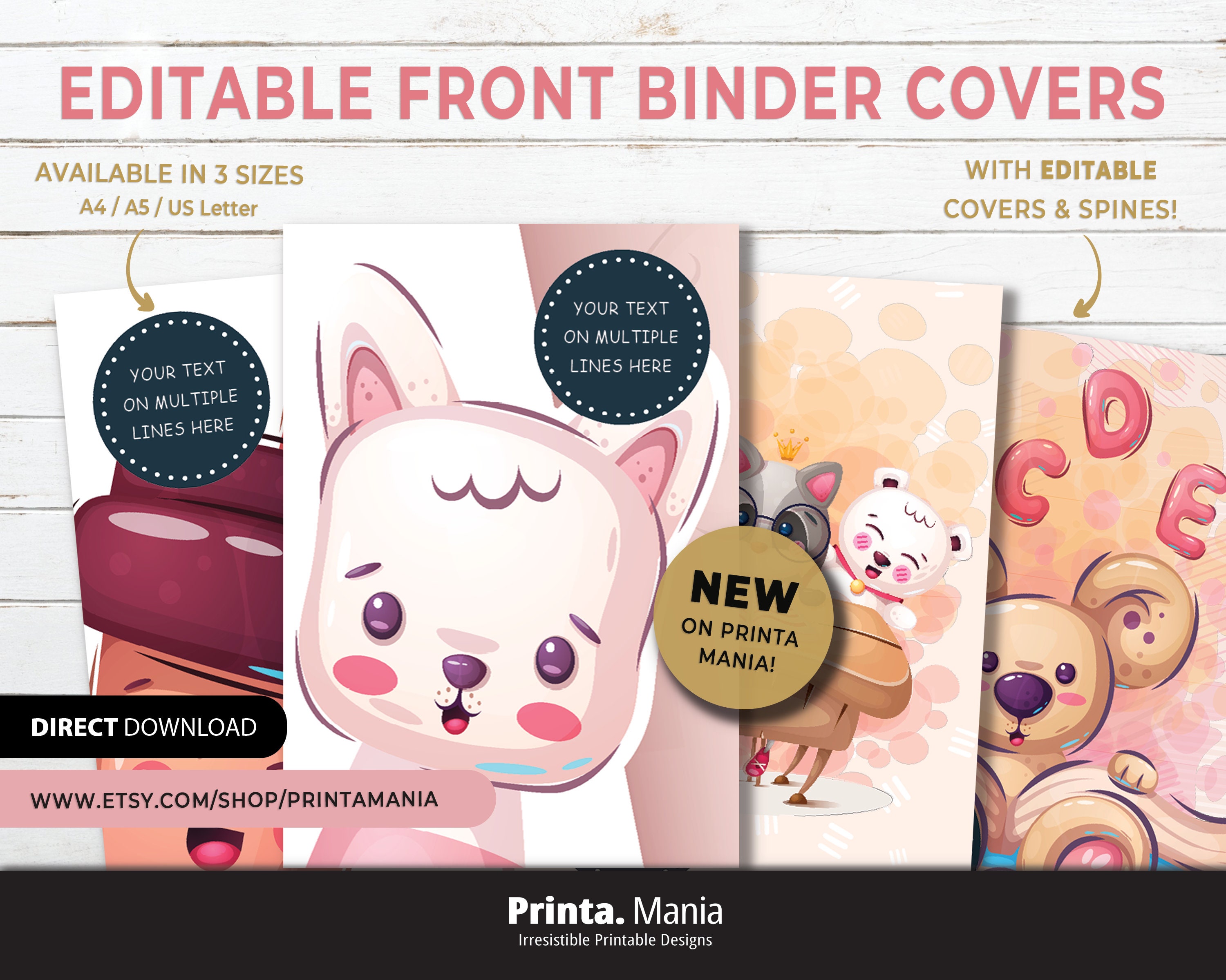 Personalized Printable Binder Covers & Spines | Editable Covers ...