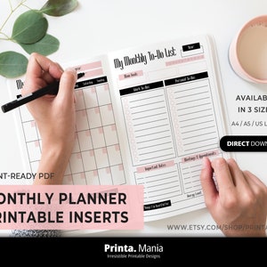 Monthly Planner Printable| A4, A5, US Letter | Business Planner ...