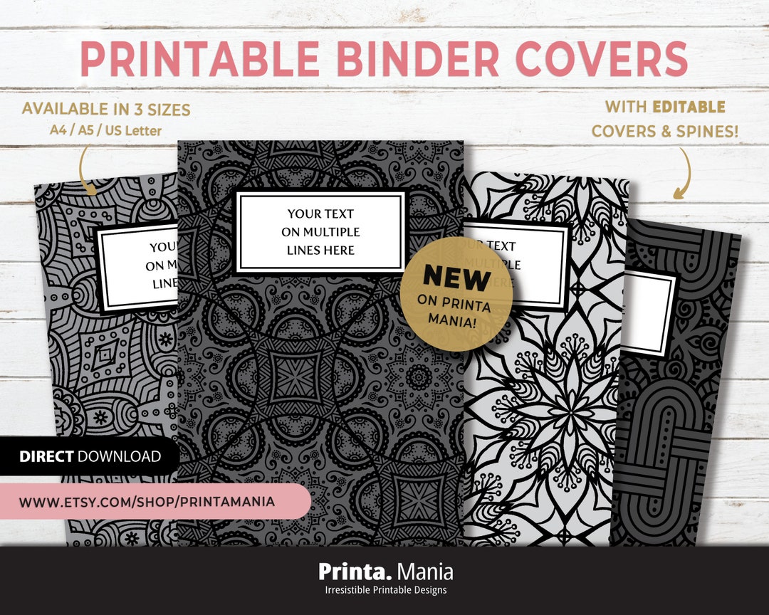 Personalized Binder Covers & Spines Printable | Editable Covers+spines ...