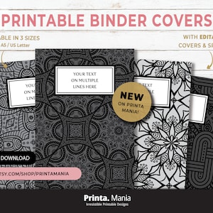Personalized Binder Covers & Spines Printable | Editable Covers+spines ...