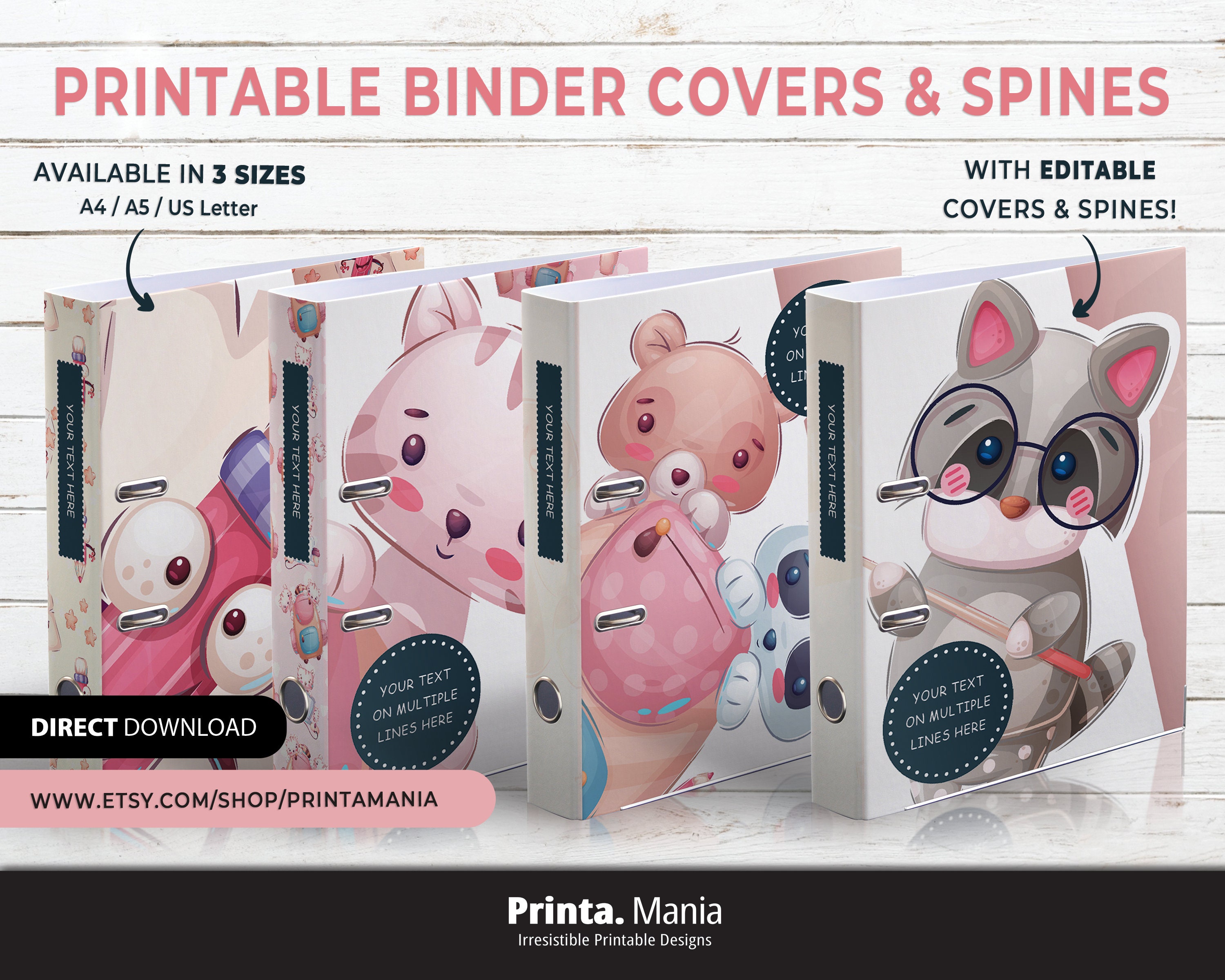 Personalized Printable Binder Covers & Spines | Editable Covers ...
