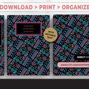 Personalized Binder Covers & Spines Printable | Editable Covers ...