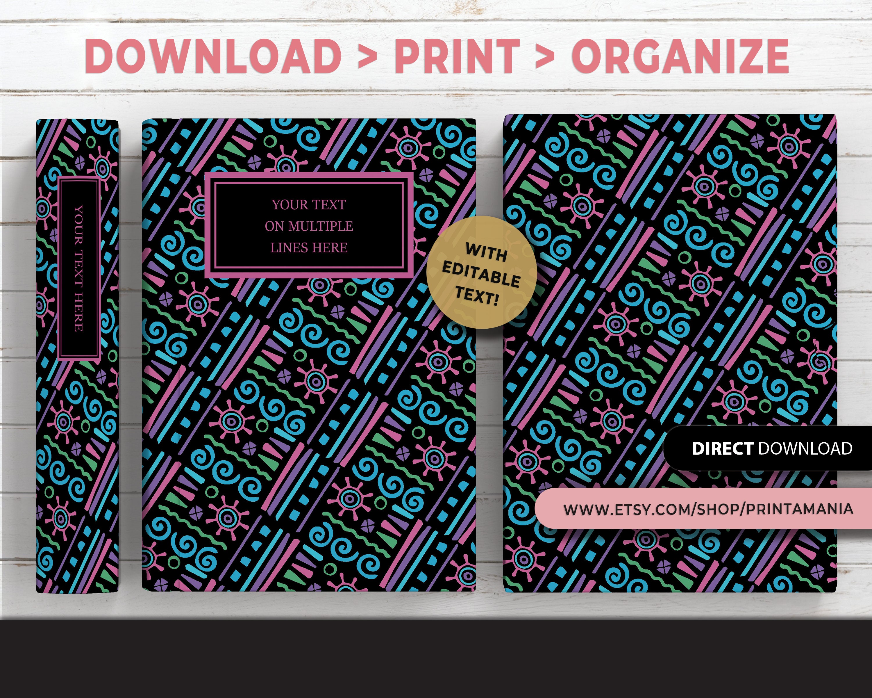 Personalized Binder Covers & Spines Printable | Editable Covers ...