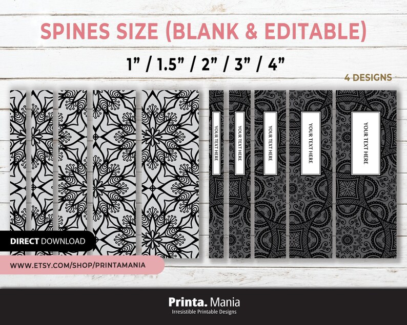 Personalized Binder Covers & Spines Printable | Editable Covers+spines ...