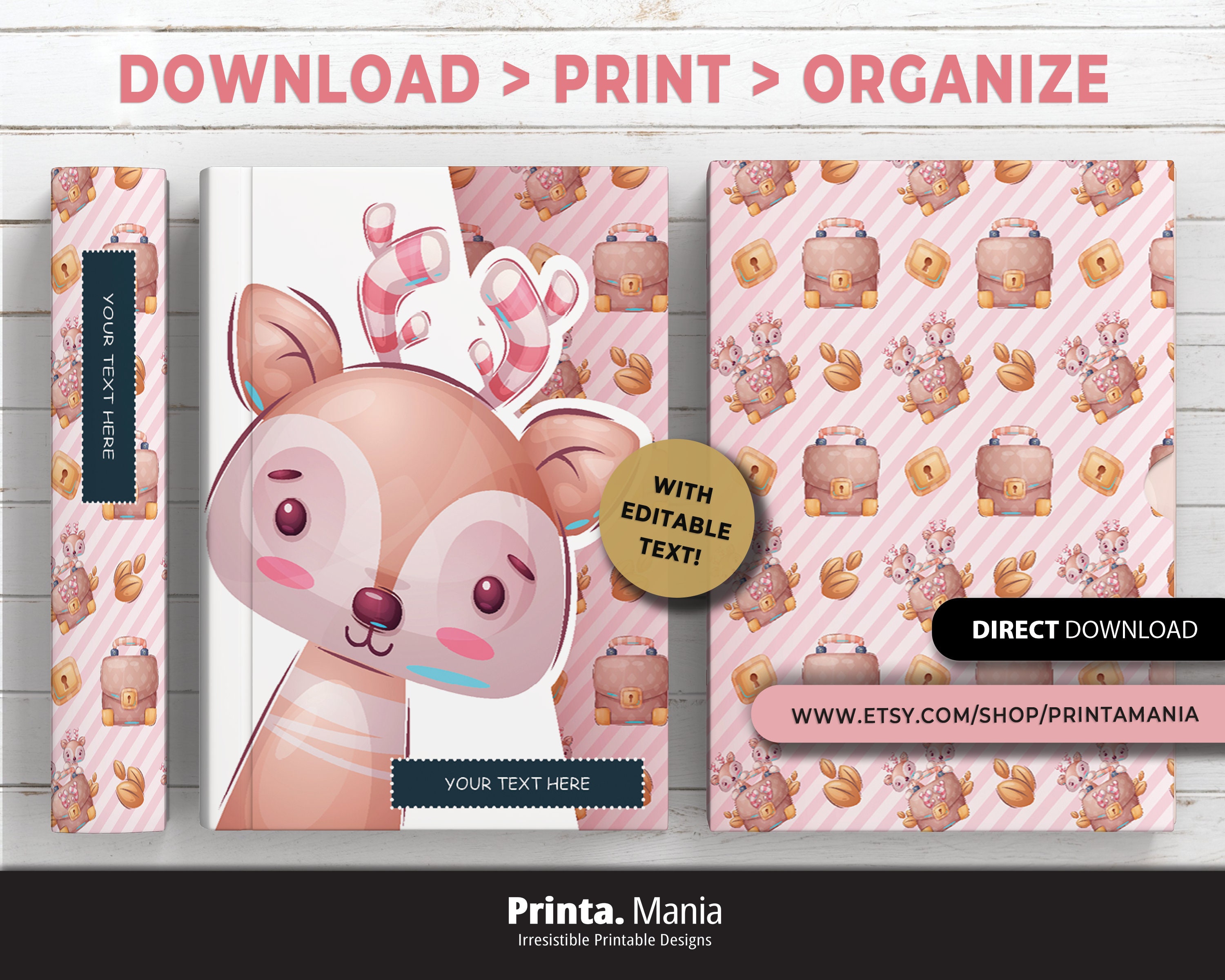 Personalized Printable Binder Covers & Spines Editable Covers Spines 4 ...
