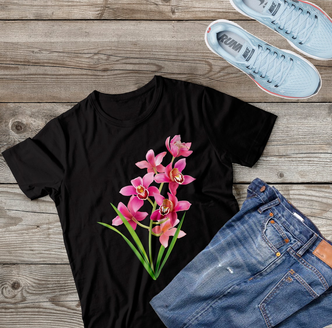 Orchid Flower T Shirt Plant Botanical T Shirt Woman T Shirt Etsy