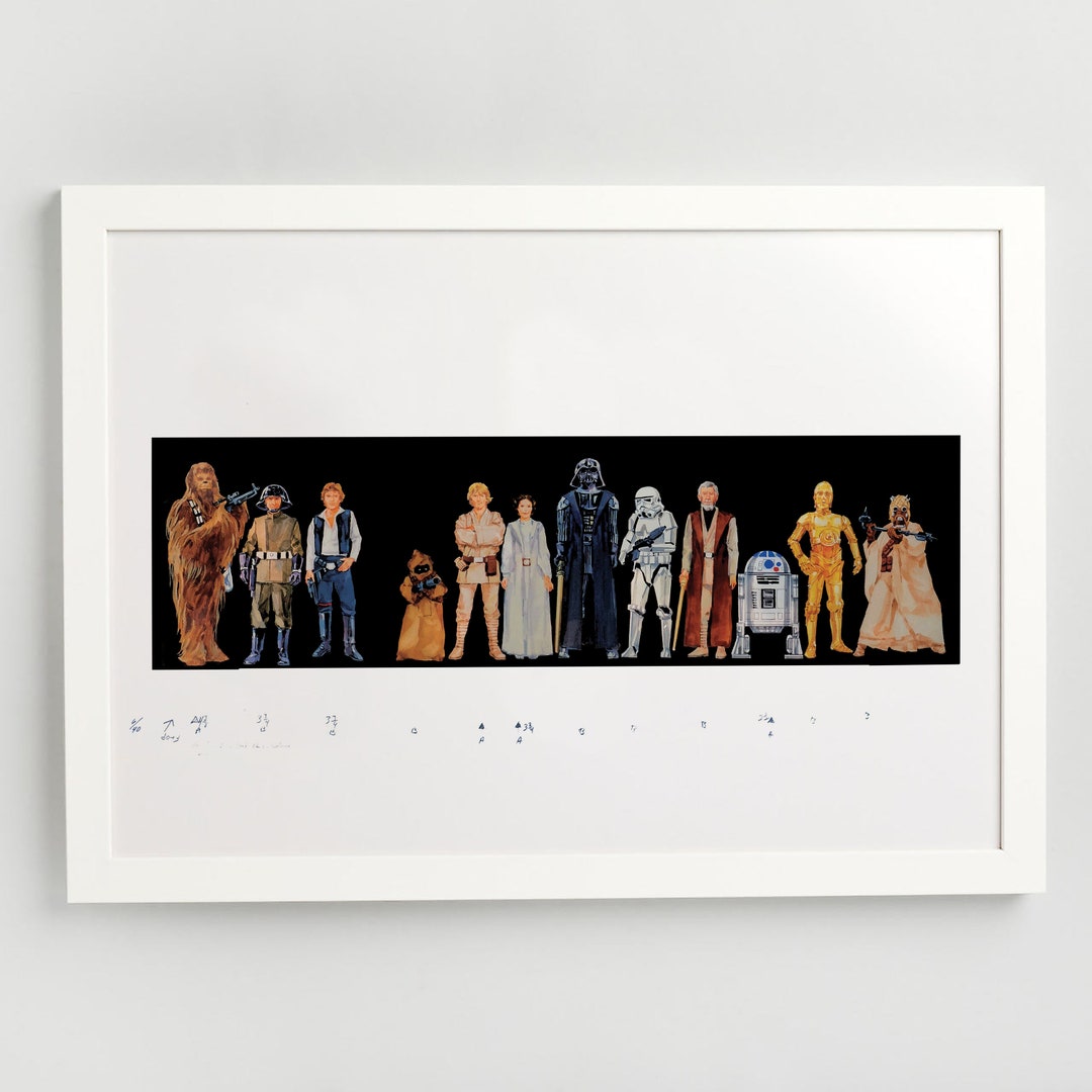 Star Wars First 12 Character A3 Print – 1977 Reproduction - Etsy