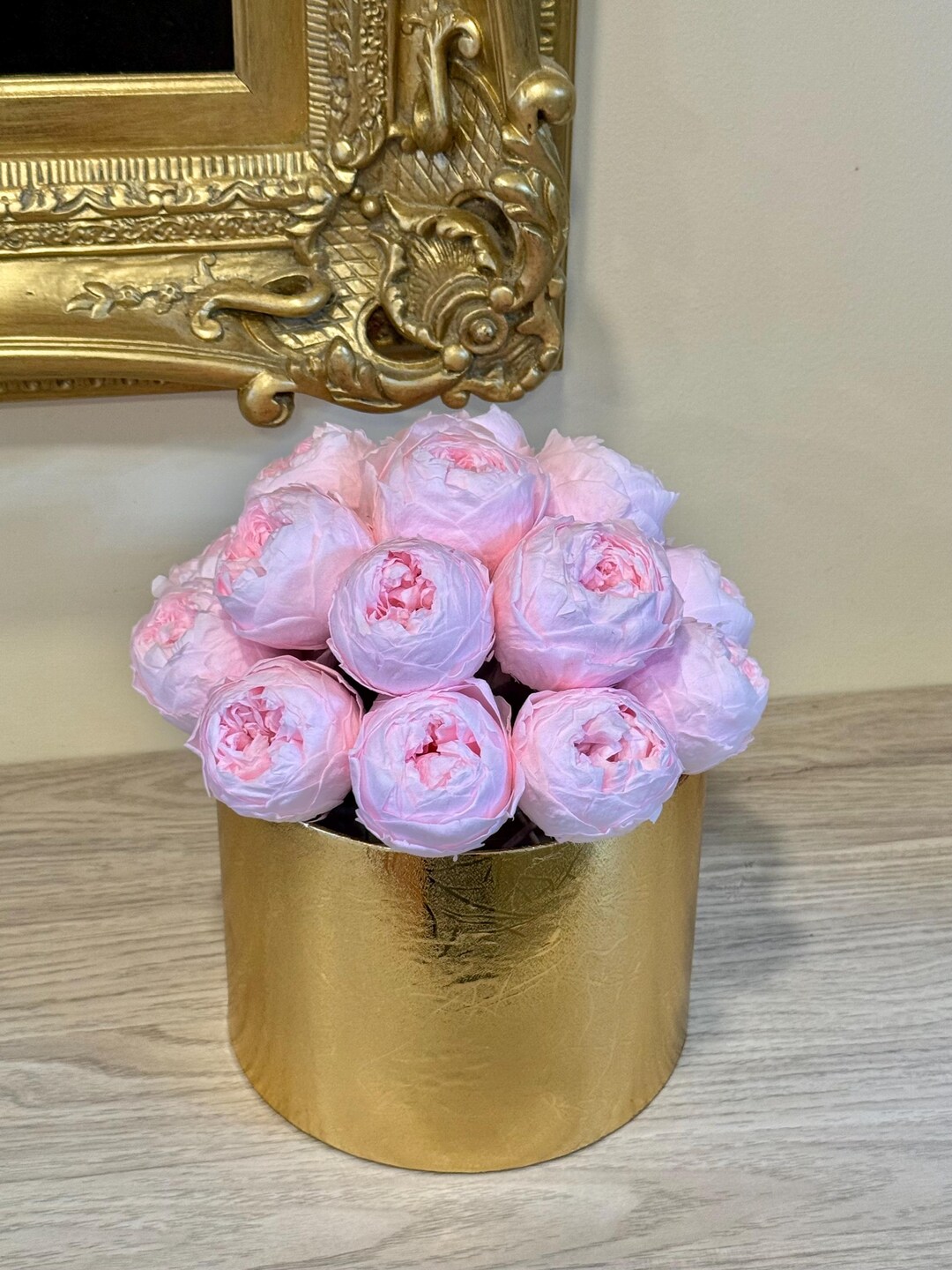 Preserved PEONIES in a Gold Box - Forever PEONIES - Infinity PEONIES ...