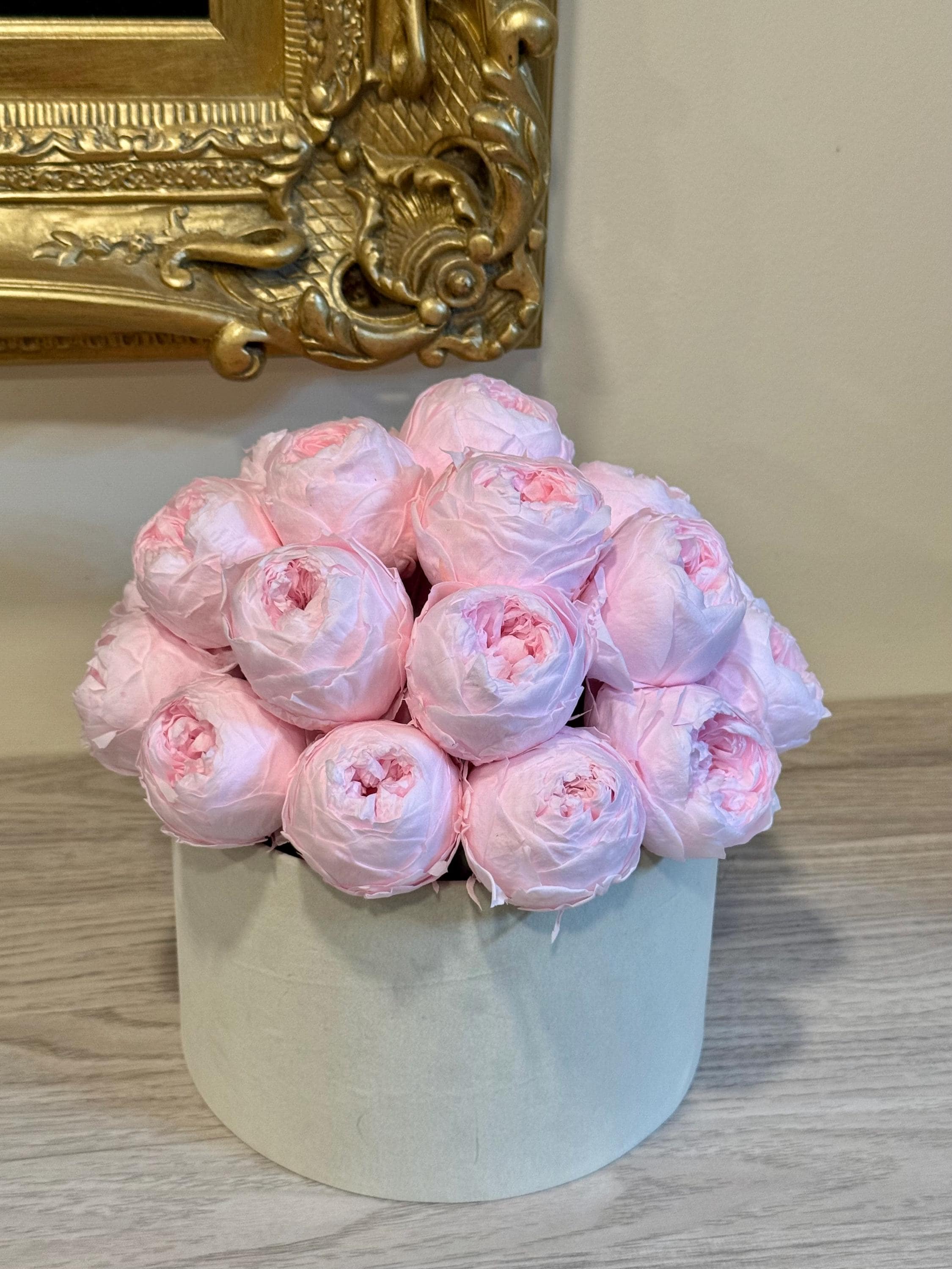 Preserved Peonies in Ivory Velvet Box: Forever Flowers, Valentine's ...