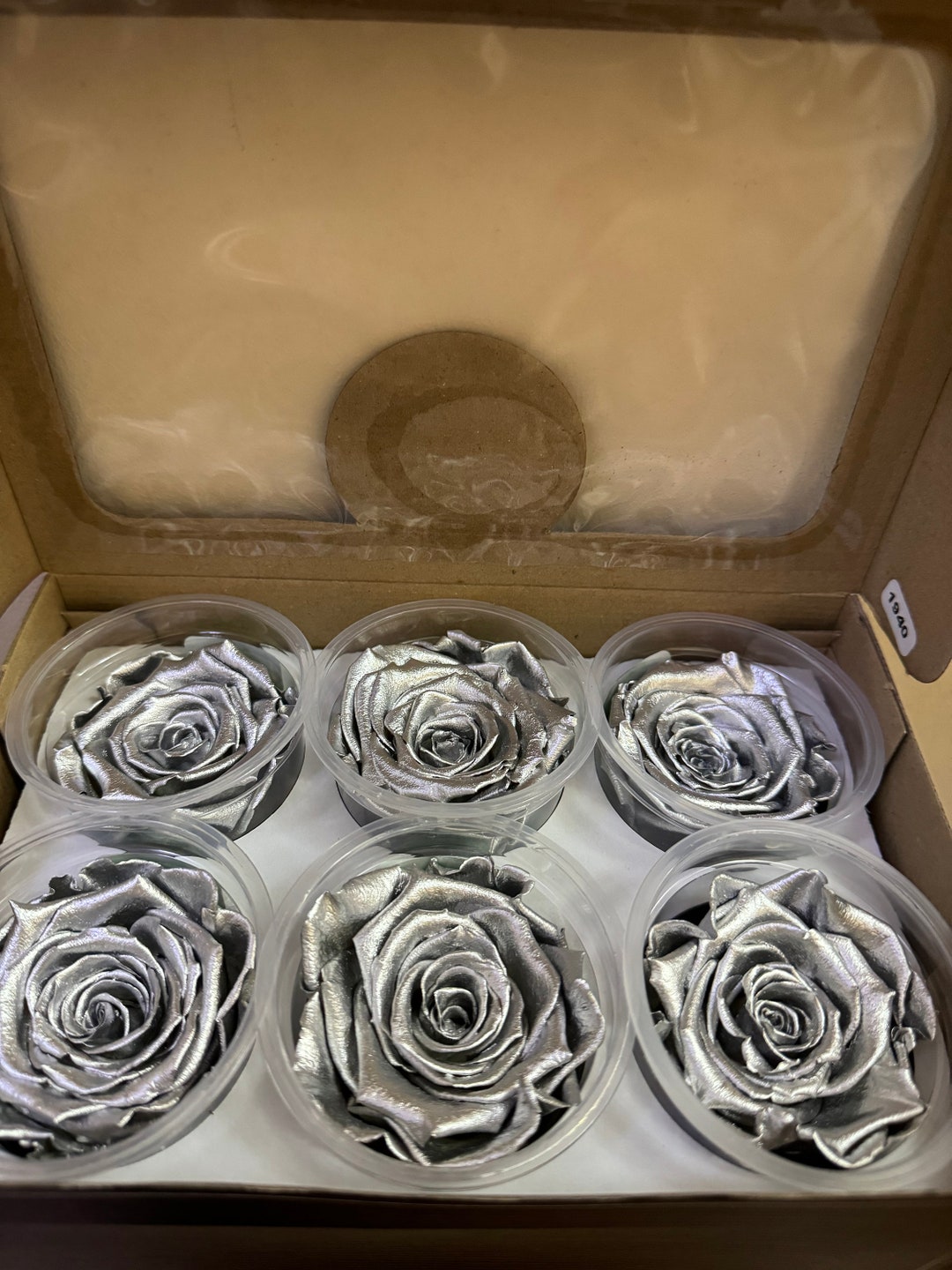 SUPER SALE Preserved Silver Roses 6 in a Box Infinity Roses Preserved ...