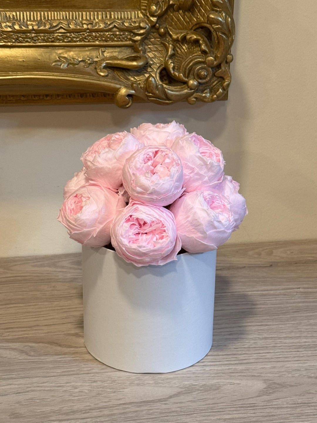 Preserved Peonies in White Gift Box: Ecuadorian Flowers - Etsy