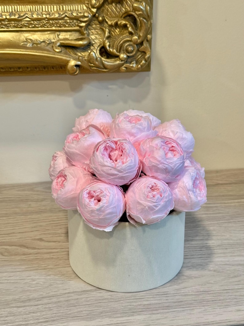 Preserved Peonies in Ivory Velvet Box: Forever Flowers, Valentine's ...