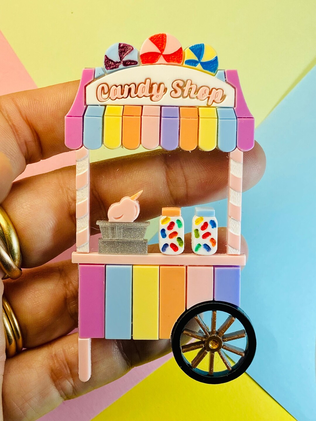 FUNFAIR COLLECTION 2022 Candy Shop Cart Acrylic Brooch - Etsy